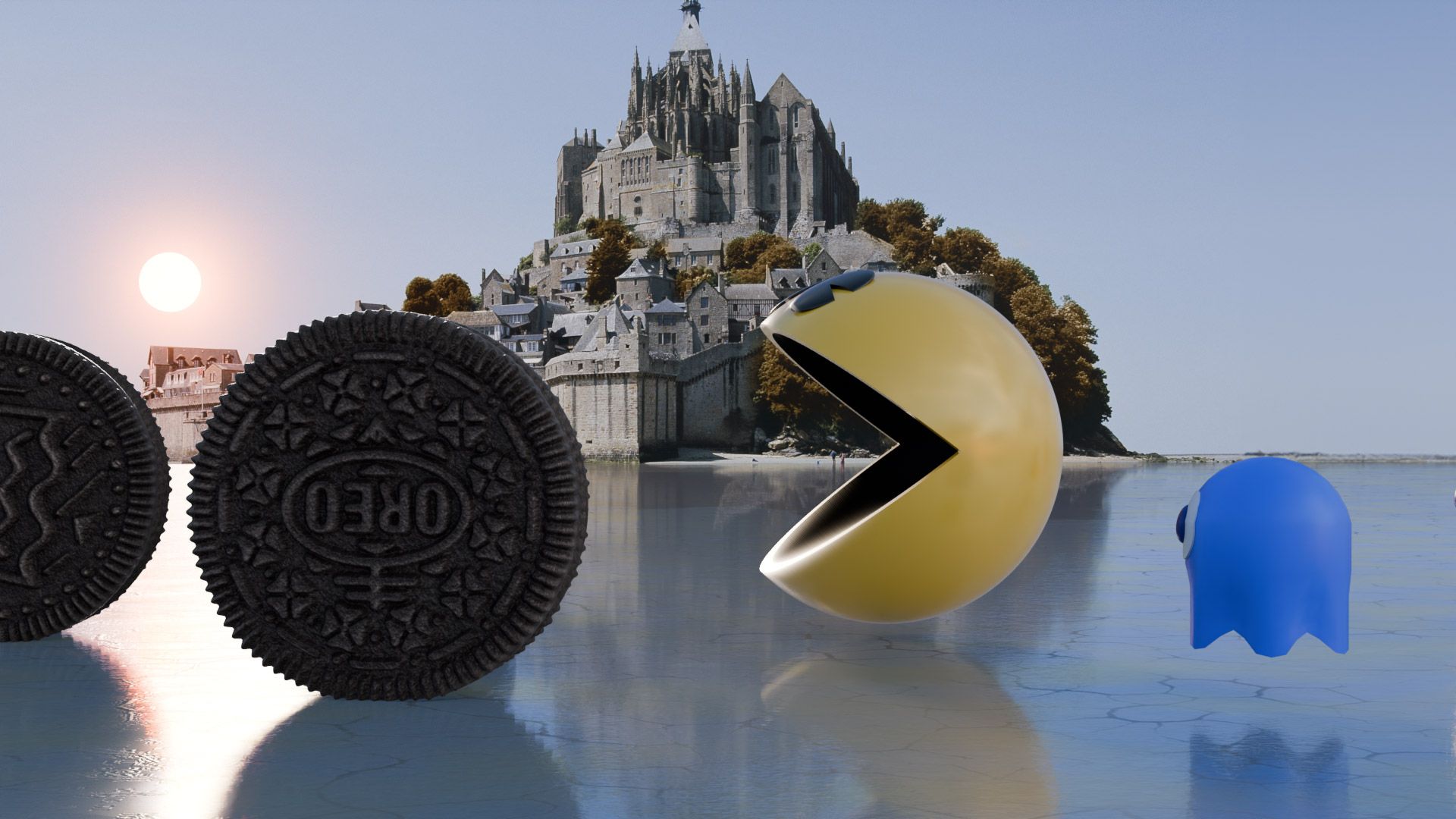 Oreo croqué par Pac-Man dans une campagne FOOH - Vokode